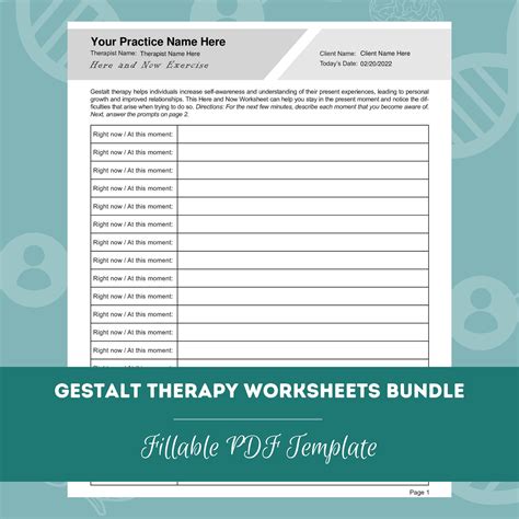 Gestalt Therapy Worksheets Bundle 13 Editable Fillable Pdf Templates