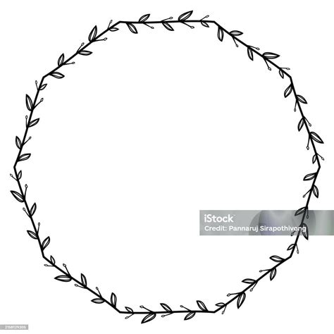 십 각형 모양 잎 프레임 잎 벡터 꽃 테두리 사진 프레임 분기 월계수 식물 실루엣 검은 요소 장식 인사말 결혼식 0명에 대한 스톡 벡터 아트 및 기타 이미지 Istock