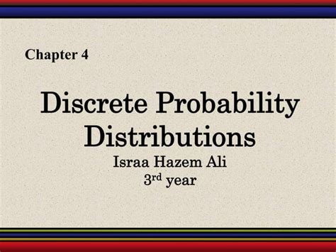 Probability Theory Discrete Probability Distribution PPT