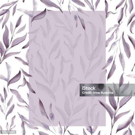 프레임 수채화 보라색 나뭇잎 흰색 배경에 설정된 요소입니다 가을 단풍에 대한 스톡 벡터 아트 및 기타 이미지 가을 단풍