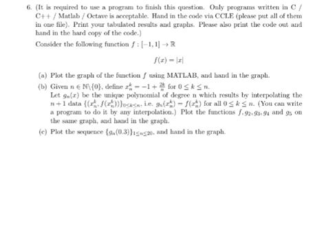 Solved Consider The Following Function F 1 1 Rightarrow