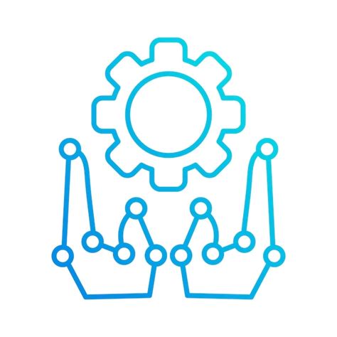 Premium Vector Gear Hand System Automation Gradient Outline Icon