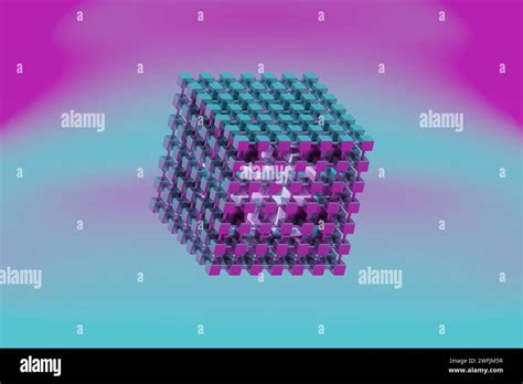 The Cube With Its Holographic Texture Appears To Float And Rotate Showcasing Its Various