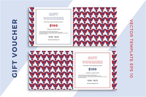 현대 추상 선물 카드 템플릿 애국적인 할인 쿠폰 또는 추상적 인 기하학적 패턴의 인증서 모형 샘플 텍스트가있는 깨끗하고 간단한 벡터 편집 가능한 배경 Eps10 개념에 대한