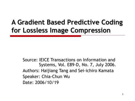 Ppt A Gradient Based Predictive Coding For Lossless Image Compression