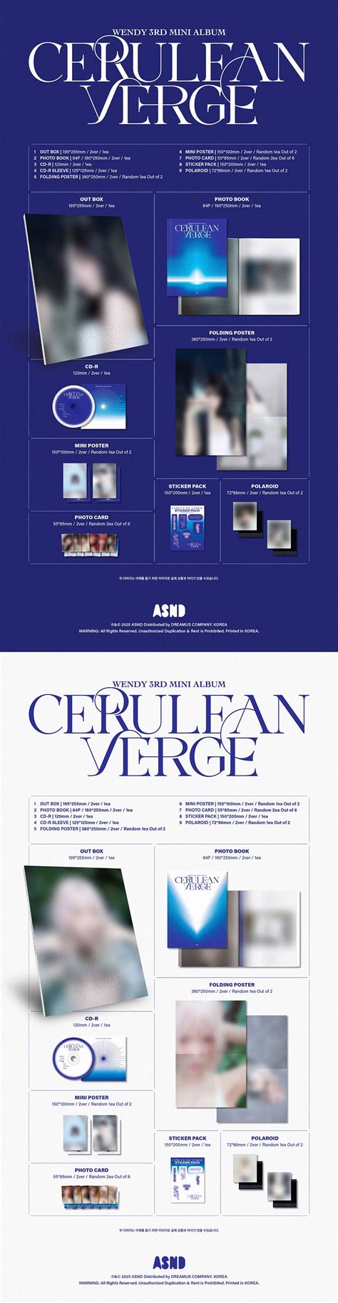 Wendy Red Velvet Cerulean Edge Photobook Version 3rd Mini Album