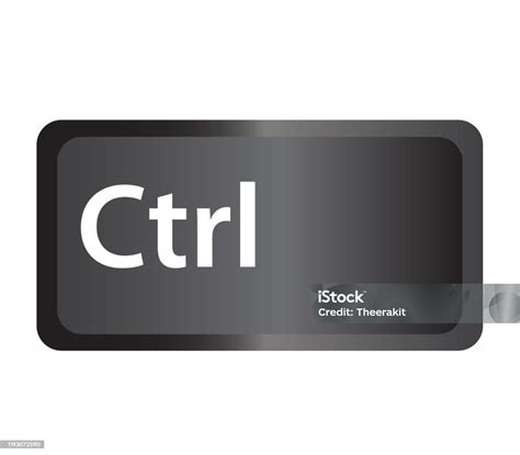 흰색 배경에 제어 컴퓨터 키 버튼 플랫 스타일 Ctrl 버튼 기호입니다 키 기호를 제어합니다 숫자키패드에 대한 스톡 벡터 아트