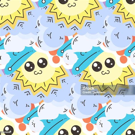 귀여운 만화 괴물과 짐승과 원활한 벡터 패턴 포장 포장지 색칠 하기 페이지 벽지 직물 패션 가정 장식 인쇄 등에 좋습니다 낙서 드로잉에 대한 스톡 벡터 아트 및 기타 이미지