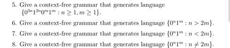 solved 5 give a context free grammar that generates