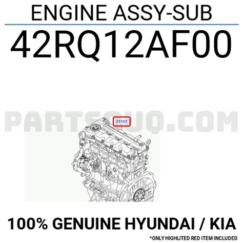 Engine Assy Sub 42rq12af00 Hyundai Kia Parts Partsouq