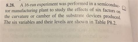 Solved Experimental Design In Minitab