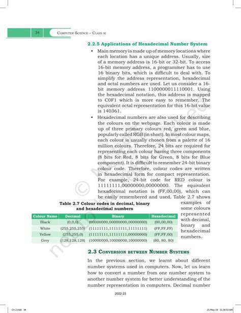 ncert book for class 11 computer science chapter 2 encoding schemes and