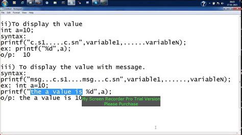 C Language Lesson Part I Input And Output Functions In C YouTube