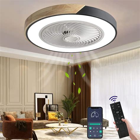 Qiaomao Plafonnier Ventilateur Silencieux 360° Rotation Gris 49cm Avec