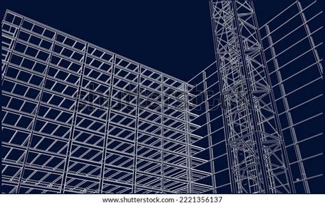 Construction Civil Engineering Frame Structure 3d Stock Vector Royalty