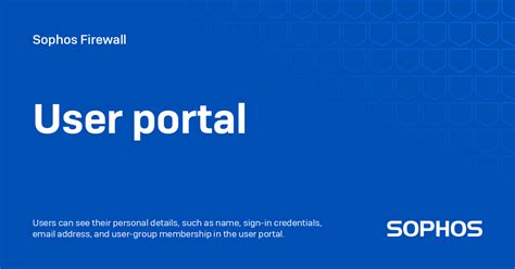 User Portal Sophos Firewall