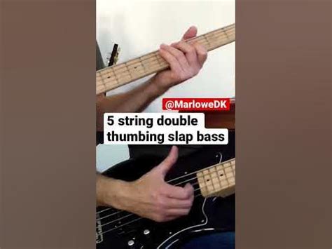 5 string double thumbing slap bass i D minor. - YouTube