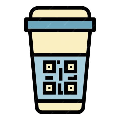 Premium Vector Qr Code On A Plastic Cup Icon Outline Qr Code On A Plastic Cup Vector Icon