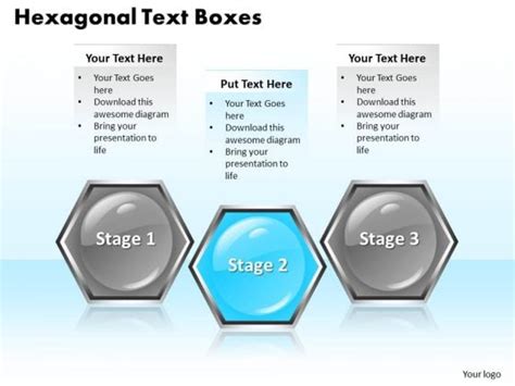 Ppt Colorful Hexagonal Text Boxes PowerPoint Template Steps Templates
