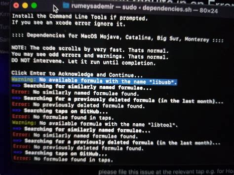 dependencies sh error r setupapp
