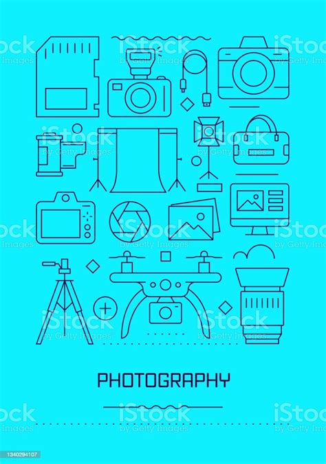 사진 관련 현대 라인 디자인 브로셔 포스터 전단지 프리젠 테이션 템플릿 벡터 일러스트레이션 디자인에 대한 스톡 벡터 아트 및