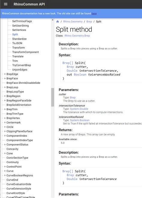 RhinoCommon API Docs Site New Vs Old Rhino Developer McNeel Forum