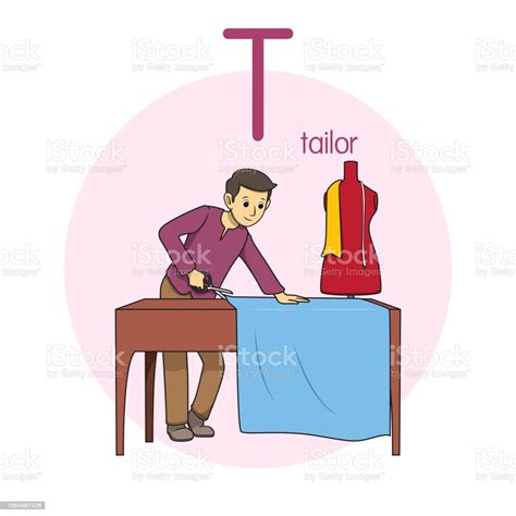 알파벳 문자 T 어퍼 케이스 또는 어린이 학습 연습 Abc에 대한 대문자와 함께 재단사의 벡터 그림 스포츠 이벤트 챔피언에 대한