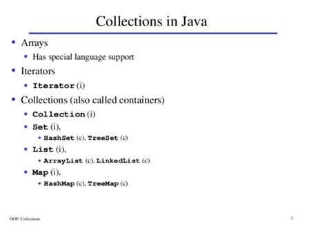 Pdf Oop Collections 1 Collections In Java
