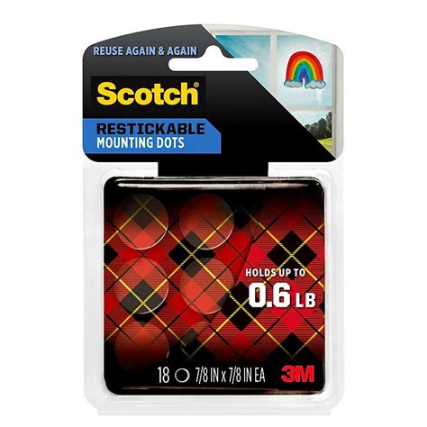 Scotch Removable Adhesive Dots 78 X 78 Clear 18pack R105 Image 1