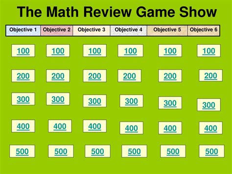 ppt the math review game show powerpoint presentation free download