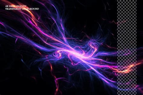 Premium PSD Glowing Curved Lines Abstract On Transparent Background