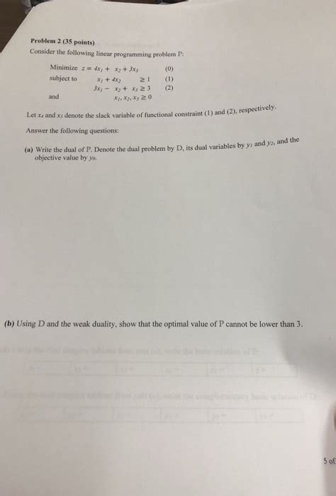 solved problem 2 35 points consider the following linear