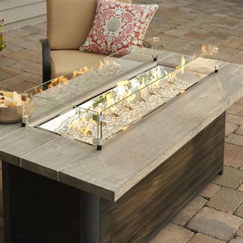 Cedar Ridge 61 Inch Rectangular Polyresin Propane Fire Pit Table In