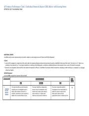 IRR Rubric And Scoring Notes Docx AP Seminar Performance Task Individual Research Report
