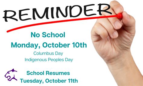 No School Monday October 10th Litchfield High School