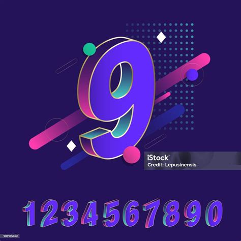 양식의 10 숫자 0 9 숫자 디자인 세트 벡터에 대한 스톡 벡터 아트 및 기타 이미지 벡터 등측투영법 1 Istock