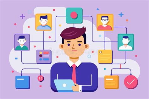 A Character Interacts With A Laptop Illustrating A Customizable