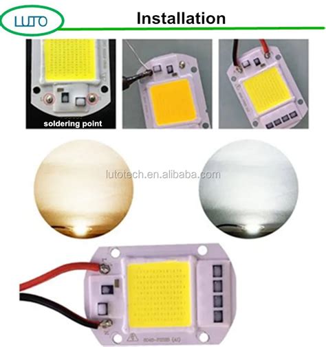 F6040-2525 Ac 220v 50w Cob Led Full Spectrum Chip 380-840nm With Lens ...