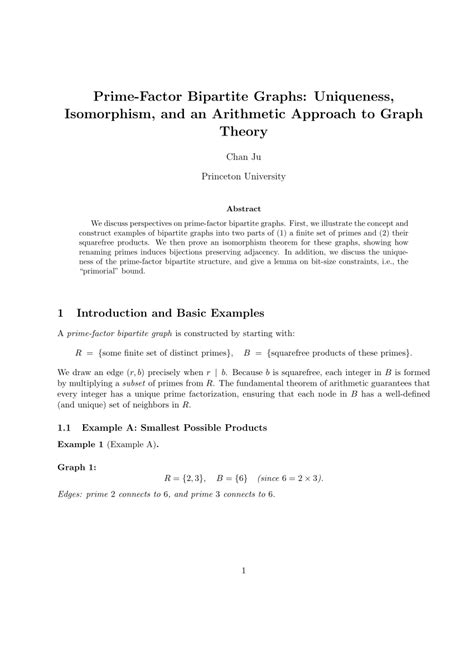pdf prime factor bipartite graphs uniqueness isomorphism and an