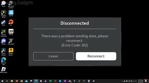 roblox how to fix error code 262 giga screens