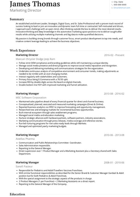 Management Resume Samples And Templates VisualCV