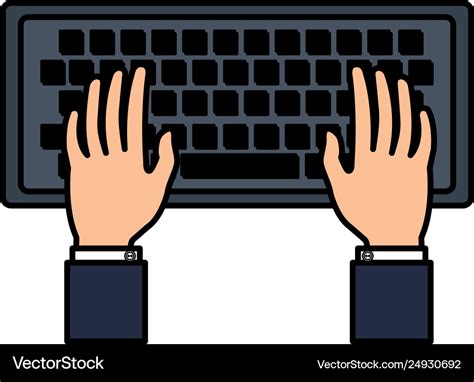 hands using computer keyboard royalty free vector image