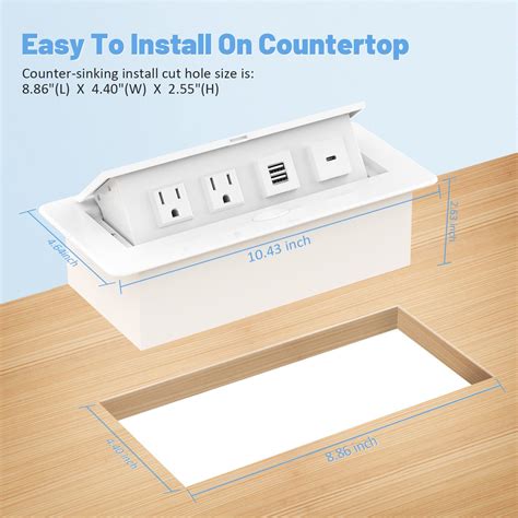Pop Up Outlets With Pd 30w Usb Ports Recessed Hidden Countertop Outlet Connectivity Box