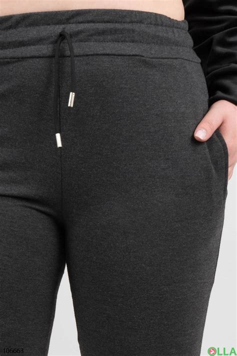 Жіночі темно сірі спортивні штани батал И 0784 1 купити недорого в інтернет магазині «olla
