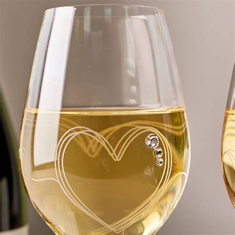 Buy Diamante Crystal Wine Glasses Set Of 2 For Gbp 999 Card Factory Uk
