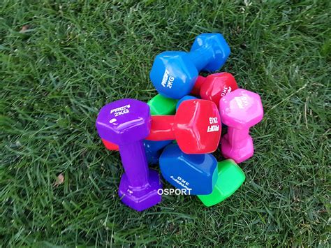 ᐉ Гантель для фитнеса виниловая цельная неразборная Osport Profi 2 кг Fi 0105 Купить