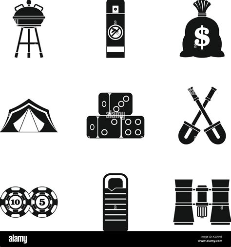 Adult Game Icons Set Simple Style Stock Vector Image Art Alamy