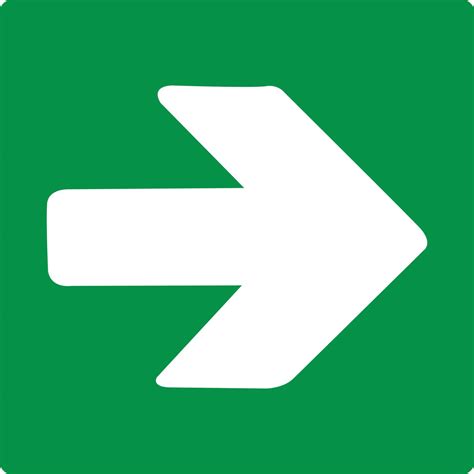 Green Sign Arrow Right Arrow Pointing Right Shows The Direction Movement To The Exit Or