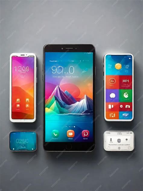 Premium Photo Mobile Phone With Colorful Application Icons On White Backgroundcell Phone