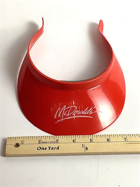 Vintage Mcdonalds Hard Red Plastic Visor Hat 4847763651
